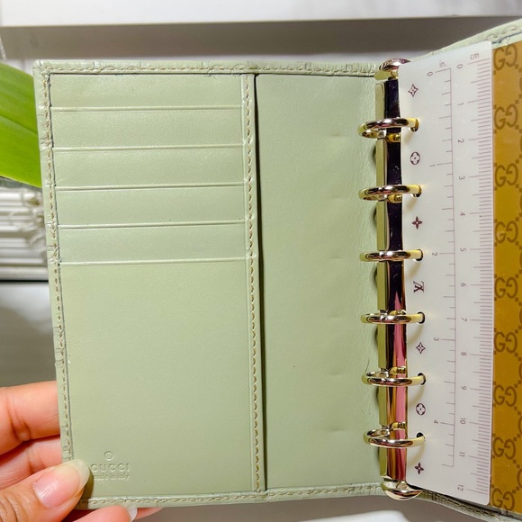 Gucci | Other | Gucci Leather Agenda Planner Mint Green Gg Logo | Poshmark